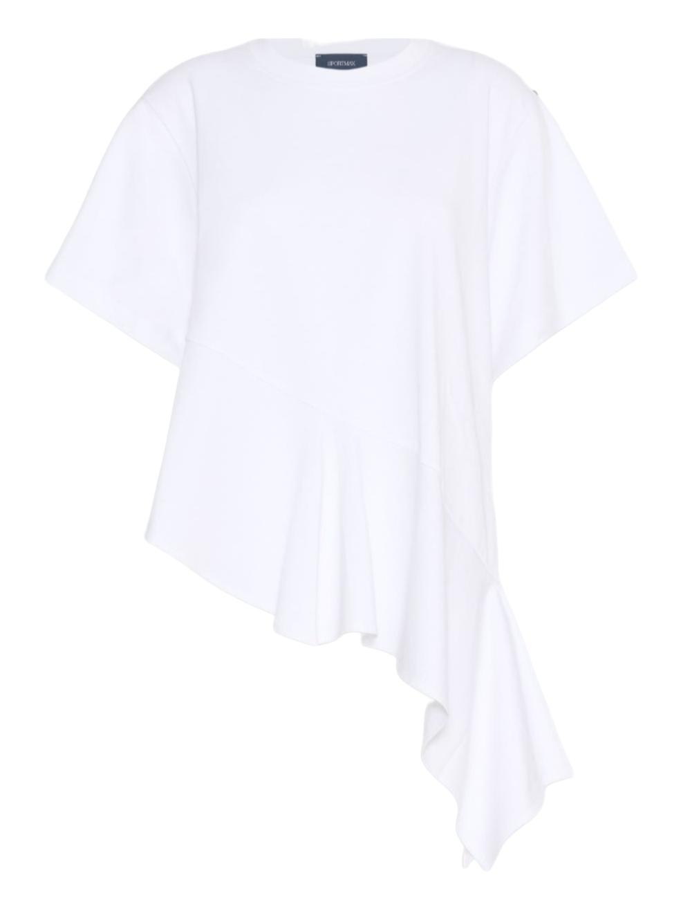 SPORTMAX Sportmax Short-Sleeved T-Shirt with Asymmetrical Hem
